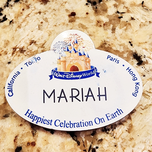 Disney | Accessories | Walt Disney World Mariah Cast Member Name Tag ...